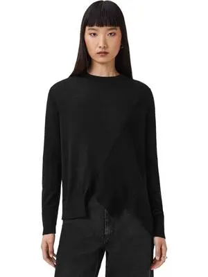 ALLSAINTS Isla Crew Neck Merino Sweater - Black