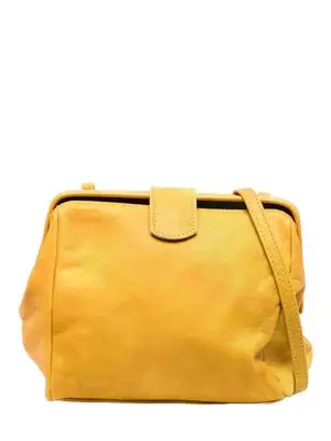 SOMMET Leather Flap Clutch - Yellow