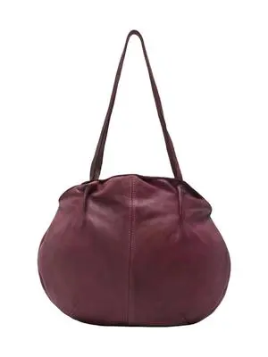 SOMMET Oval-shaped Calf Leather Shoulder Bag - Purple