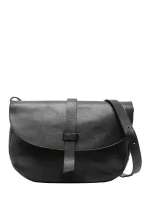 SOMMET Leather Flap Shoulder Bag - Black