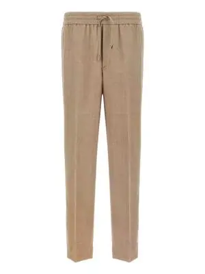 Brioni Drawstring-waistband Wool Trousers - Neutrals
