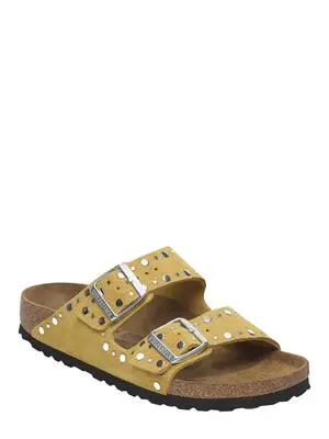 BIRKENSTOCK Arizona Rivet Suede Leather Sandals Ochre