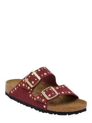 BIRKENSTOCK Arizona Rivet Suede Leather Sandals Zinfandel