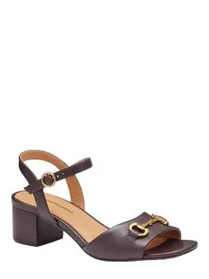 JOHNSTON & MURPHY COLLECTION Edith Ankle Strap Sandals - Dark Brown Glove Leather