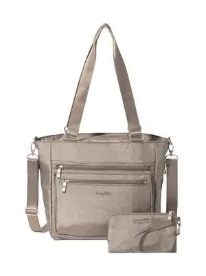BAGGALLINI Everyday Shopper Tote With Wristlet - Sterling Shimmer