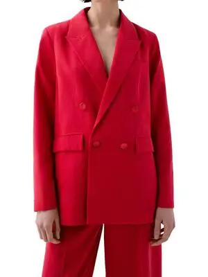 SCALPERS Double-breasted Blazer - Red