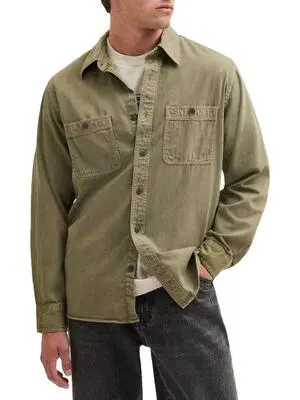 Madewell Cotton Button-up Work Shirt Olive