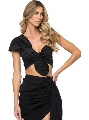 JBQ Sol One-shoulder Top - Jet Black