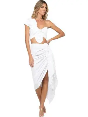 JBQ Sol One-shoulder Top - White