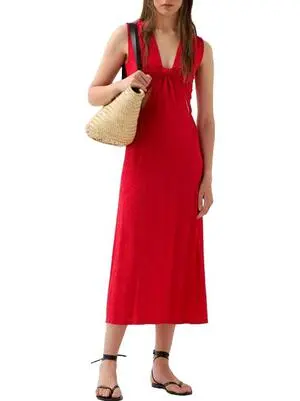 SCALPERS Cut-out Midi Dress - Red