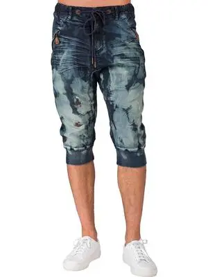 LEVEL 7 Denim Wash Capri Joggers - Striker
