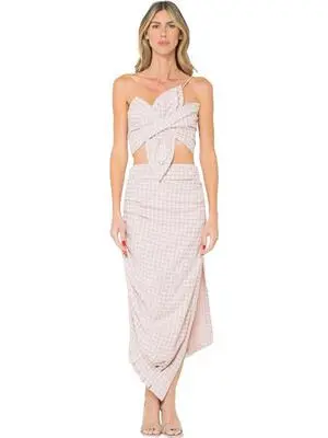 JBQ Novie Midi Skirt - Pink Check