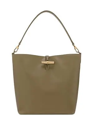 Longchamp Le Roseau Leather Hobo Bag - Olive