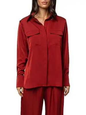 JLUXLABEL Misty Button-Up Shirt Red