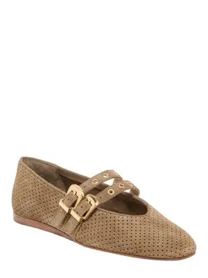 Dolce Vita Baylee Grommet Mary Jane Flat - Olive Suede