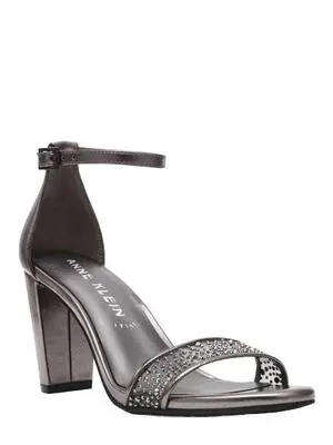Anne Klein Ankle Strap Sandal - Gunmetal Crystal