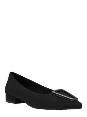 Anne Klein Cavina Pointed Toe Flat - Black Fabric
