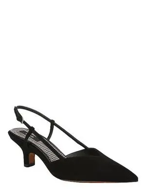 Vince Levvy Slingback Kitten Heel Pumps Black Suede