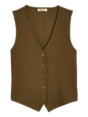 Madewell Ribbed V-neck Vest - Faded Ivy