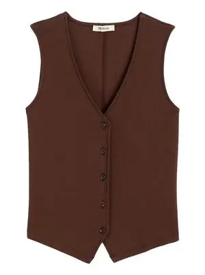 Madewell Ribbed V-Neck Vest Roasted Chicory