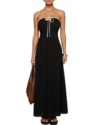 Princess Polly Bijou Strapless Maxi Dress - Black