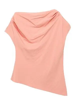 Mango Draped Asymmetric Top - Pink