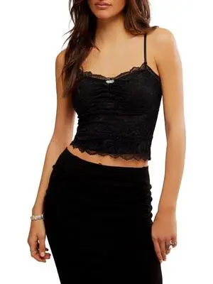 Free People Lacey Essential Crop Camisole - Black
