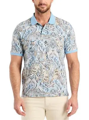 Robert Graham Manucci Paisley Cotton Polo - Light Blue