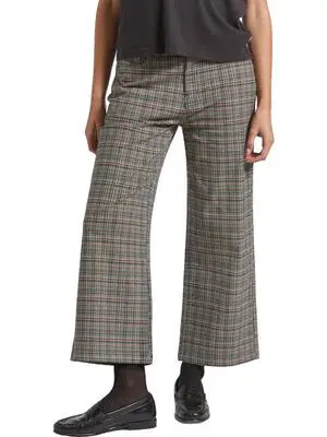 Brixton Margot Ankle Straight Leg Corduroy Pants - Multi Stripe/plaid