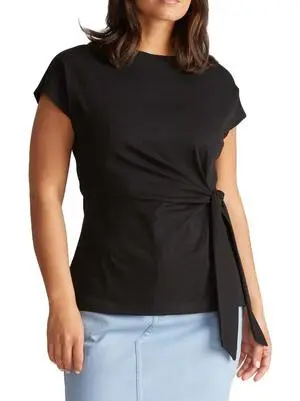 Universal Standard Crescent Side Tie Top - Black