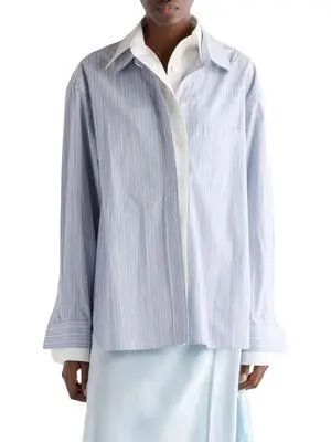 Acne Studios Layered Stripe Button-up Shirt - Blue/white