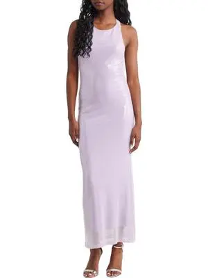 RARE LONDON Sequin Sleeveless Gown - Lilac