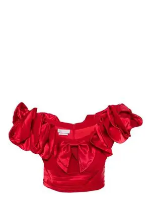 SAIID KOBEISY Ruffled Corset - Red