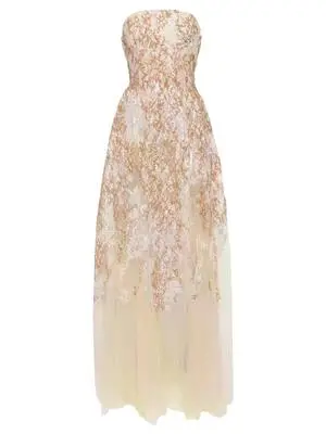 SAIID KOBEISY Embroidered Maxi Dress - Gold