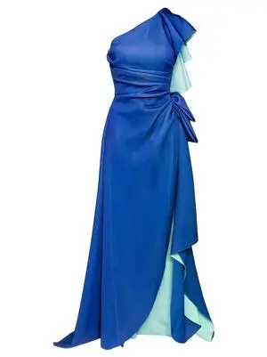 SAIID KOBEISY Taffeta Draped Dress - Blue