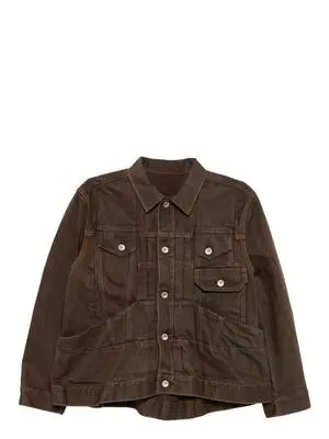Sacai Cotton Denim Jacket - Brown