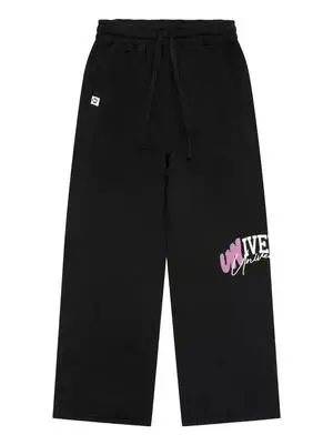 A BATHING APE Embroidered Logo Fleece Track Pants - Black