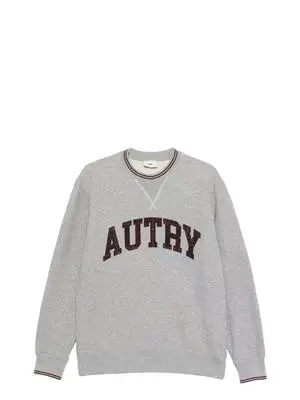 AUTRY Logo-embroidered Crew-neck Sweatshirt - Grey