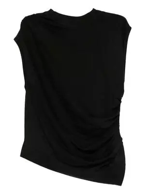 LIVIANA CONTI Ophelia Asymmetric-Draped Wool Tank Top