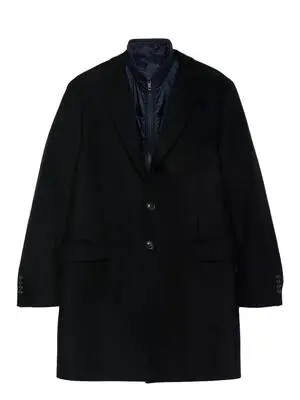FAY Single-breasted Layered Coat - Blue