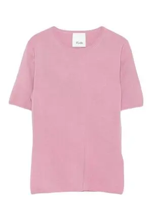 ALLUDE Crew-neck Cashmere T-shirt - Pink