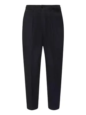 BE ABLE Pleated Elastic-waist Trousers - Black
