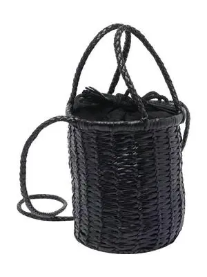 Dragon Diffusion Braided Leather Bucket Bag - Black