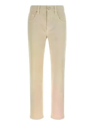Brunello Cucinelli Five-pocket Trousers With Back Patch - Neutrals