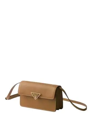 Prada Embleme Mini Flap Bag - Brown