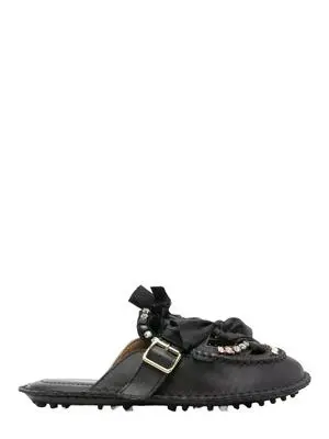 13 09 SR Medusa Jewel-embellished Flat Mules - Black