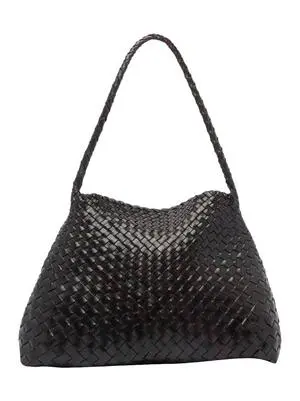 Dragon Diffusion Woven Leather Shoulder Bag - Brown