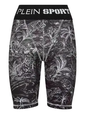 PLEIN SPORT Jungle Print Compression Shorts