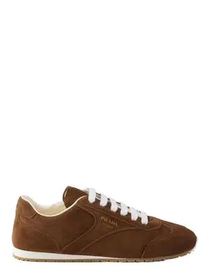 Prada Suede Lace-up Sneakers - Brown
