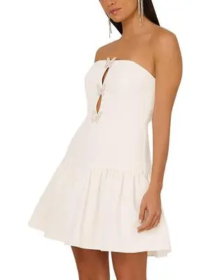 LIV FOSTER Crepe Butterfly Mini Dress - Soft Ivory